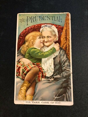 PRUDENTIAL INSURANCE Victorian Advertising Card NEWARK New Jersey 1896 ...