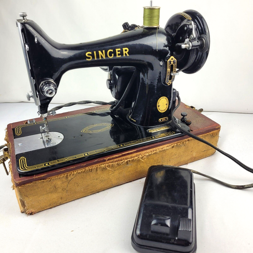 Vintage SINGER 99k Electric Sewing Machine in Case EK201032 Foot Pedal ...