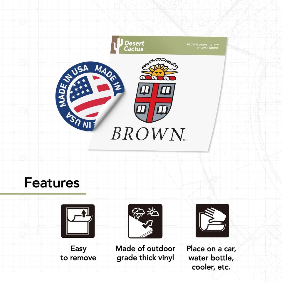 Desert Cactus Brown University Sticker Bears Vinyl Decal Laptop Water ...