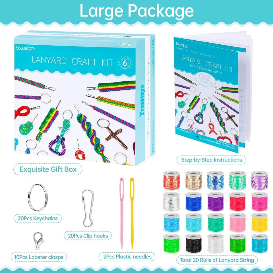 Lanyard String, 20 Rolls Gimp Plastic String Lacing Cord, Multicolors ...