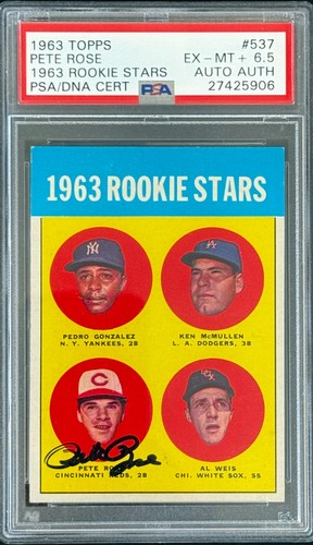 1963 Topps #537 Pete Rose Rookie Signed Auto PSA 6.5 Well Centered | eBay