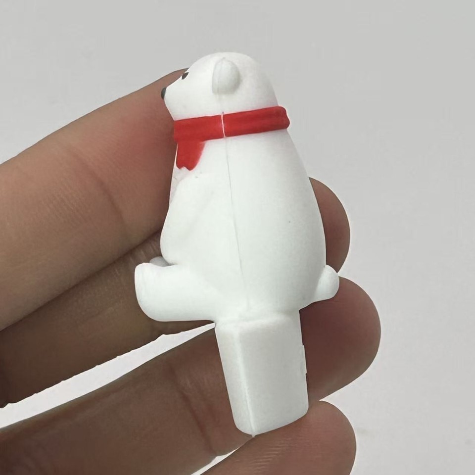 Decole Concombre Polar Bear with Red Scarf on Ice Miniature Kawaii ...