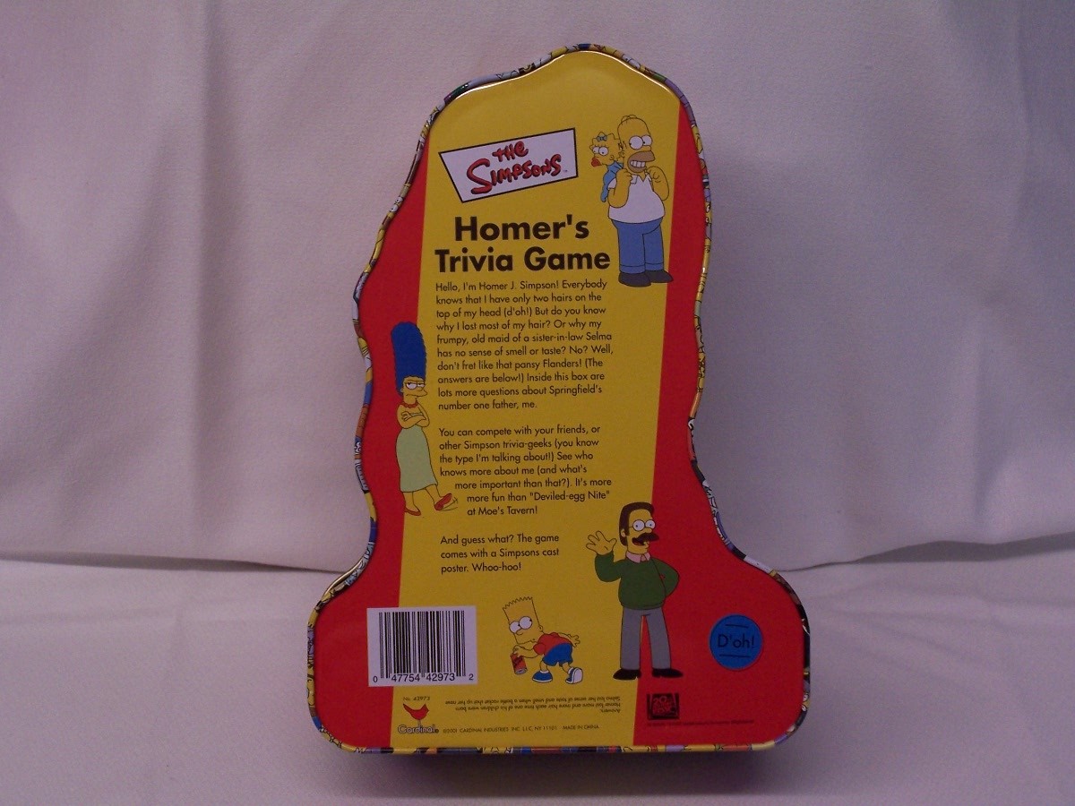 Simpson RARE Homer Trivia Game | eBay