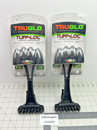 (2 Pack) TruGlo Tuff-Loc 4 Arrow Quiver Black Model TG344B NEW ...