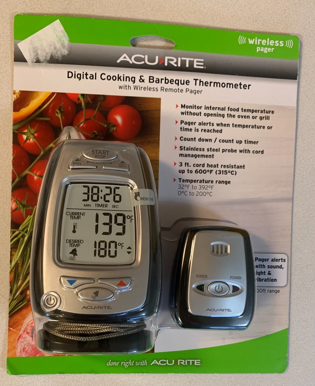 Chaney ACU Rite AcuRite 03168 Wireless BBQ Thermometer and Pager for ...