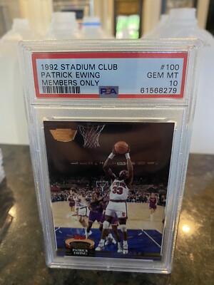 1992 stadium club members only basketball #100 patrick ewing psa 10 gem ...