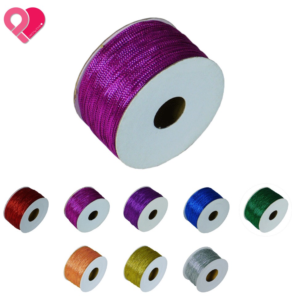 Metallic Cord Tinsel String Sewing Thread Spool Jewelry Beading Crafts ...