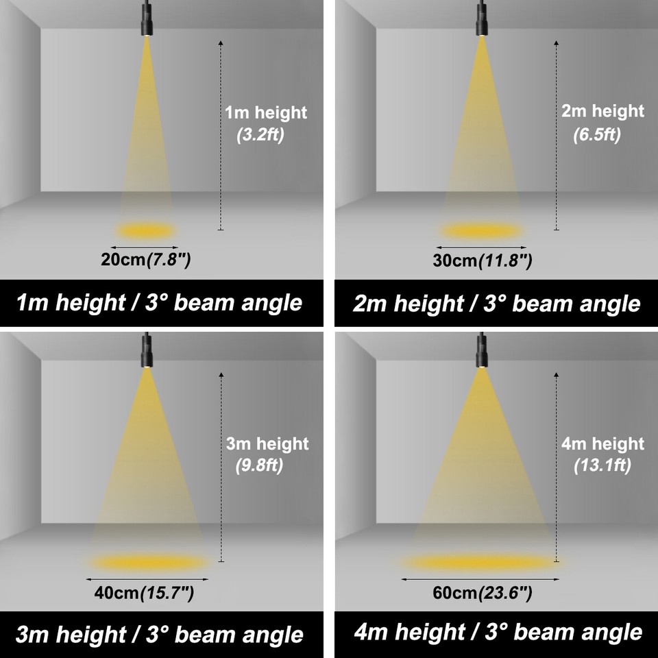COB LED Ceiling Lamp Fixture 2-Line Track Light Beam Angle Zoom Show ...