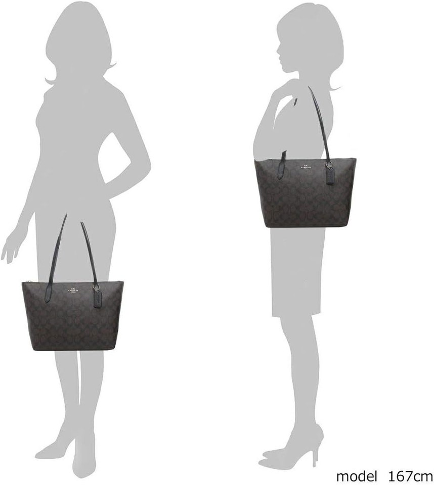 [Coach] Signature City Zip Tote Tote Bag F58292 Brown/Black | eBay