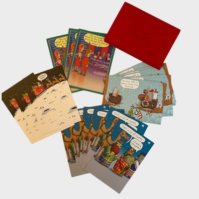 Open Box Hallmark Shoebox Funny Christmas Cards 4 Designs - 17 cards ...