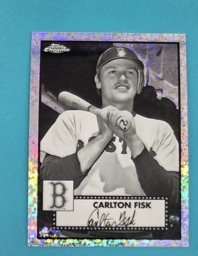 2021 Topps Chrome Plat Black/White Diamonds Refractor #679 Carlton Fisk ...