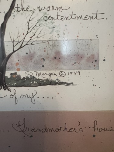 Vintage 1989 D. Morgan Oak Framed Print With Glass ''Grandmother's ...