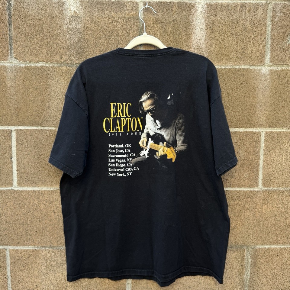 Eric Clapton Shirt Mens XL Black 2011 Tour Concert Band Graphic Tee ...