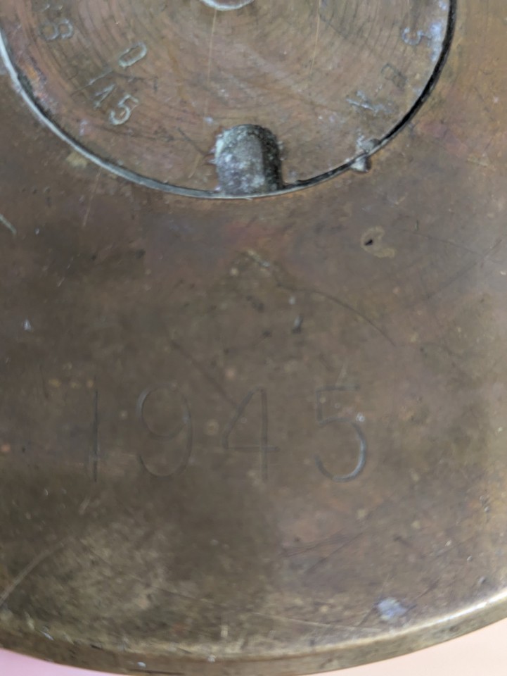 Militaria 1948 trench art brass tank shell engraved the chestnut troop ...