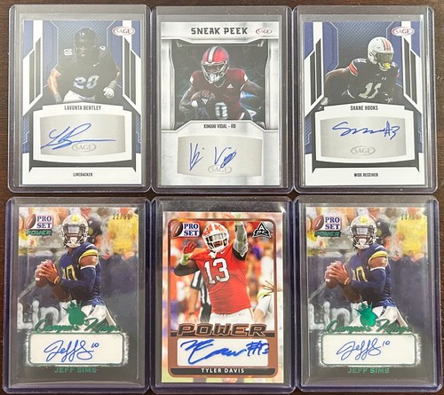 (6) Football Auto Card Lot / 2024 Sage 2021 Leaf - NFL NCAA NIL CFL ...