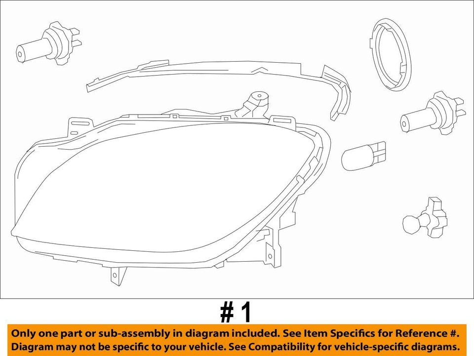 MERCEDES OEM 16-19 GLE300d Headlamp Components-Headlamp Assy 1668202159 ...