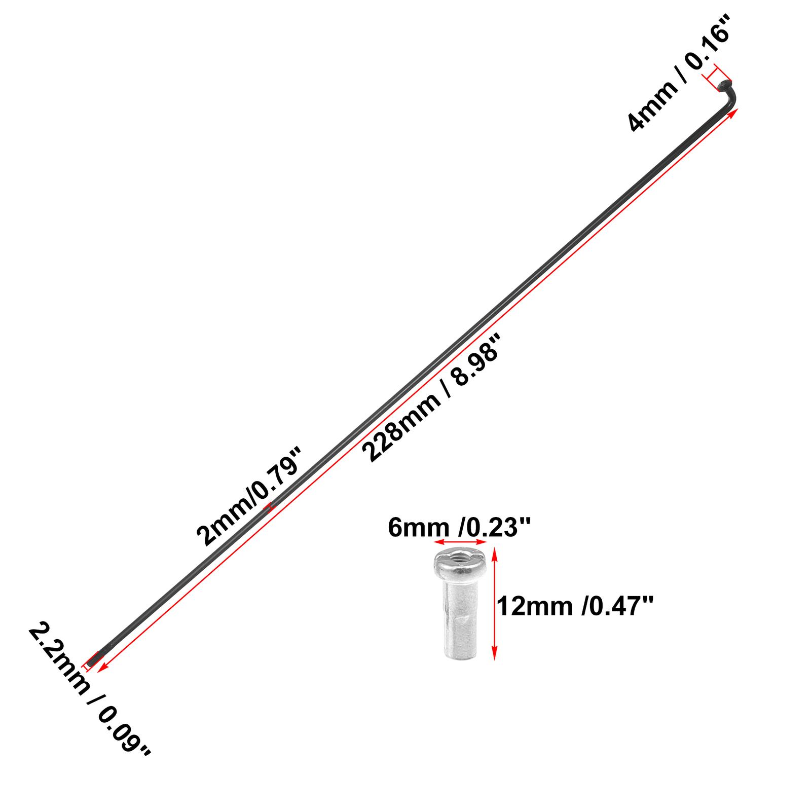 THIRTY SIX 14G 14G Bike Spoke 228mm Length Universal with Nipples | eBay