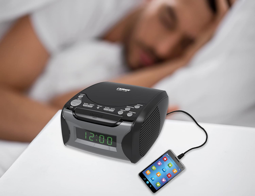 Digital Alarm Clock Radio with CD Player and USB Charge Port | eBay