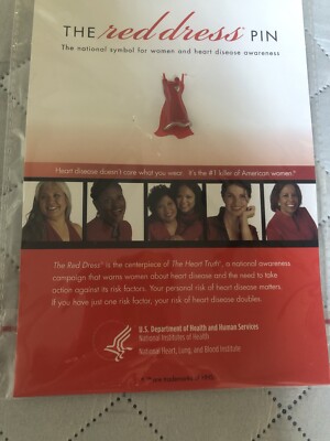 American Heart Association Enamel Red Dress Pin For Heart Disease ...