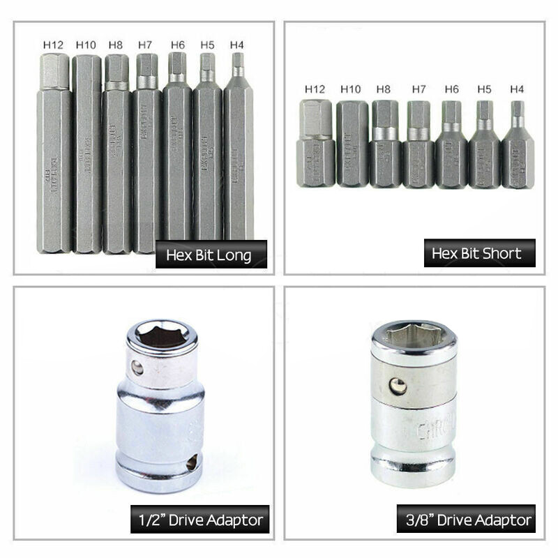 40Pcs Allen Key Torx Hex Star Spline Socket Bit Set Portable Handle ...