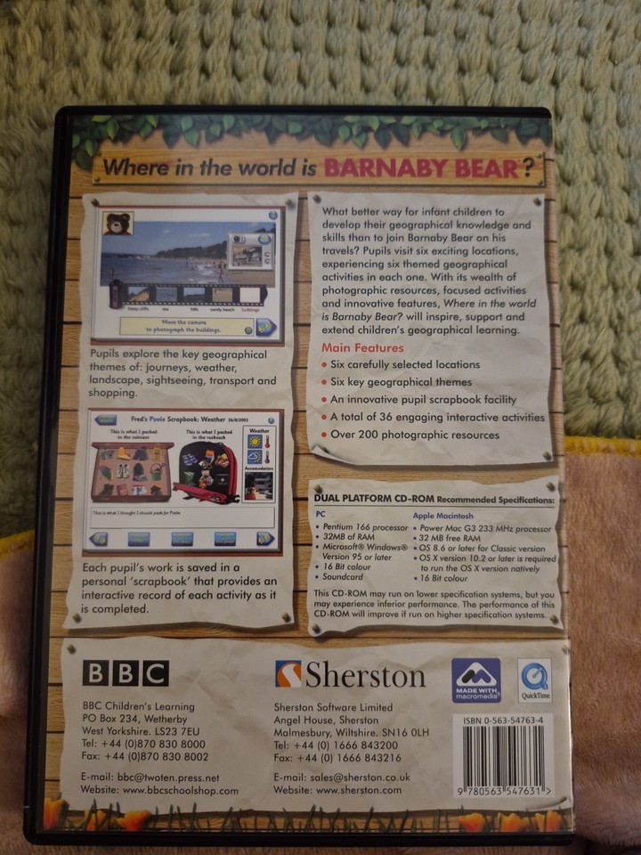 Where In The World Is Barnaby Bear BBC Sherston Software | eBay UK