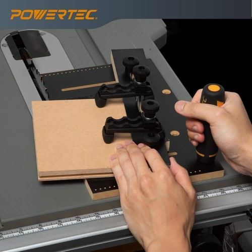 POWERTEC Table Saw Tapering Jig 3/4" Miter Bar Adjustable Clamp Non ...
