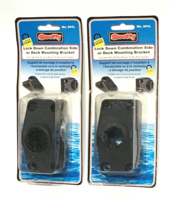 (2) Scotty 241L-Bk 241 Locking Combination Side Or Deck Rod Holder ...