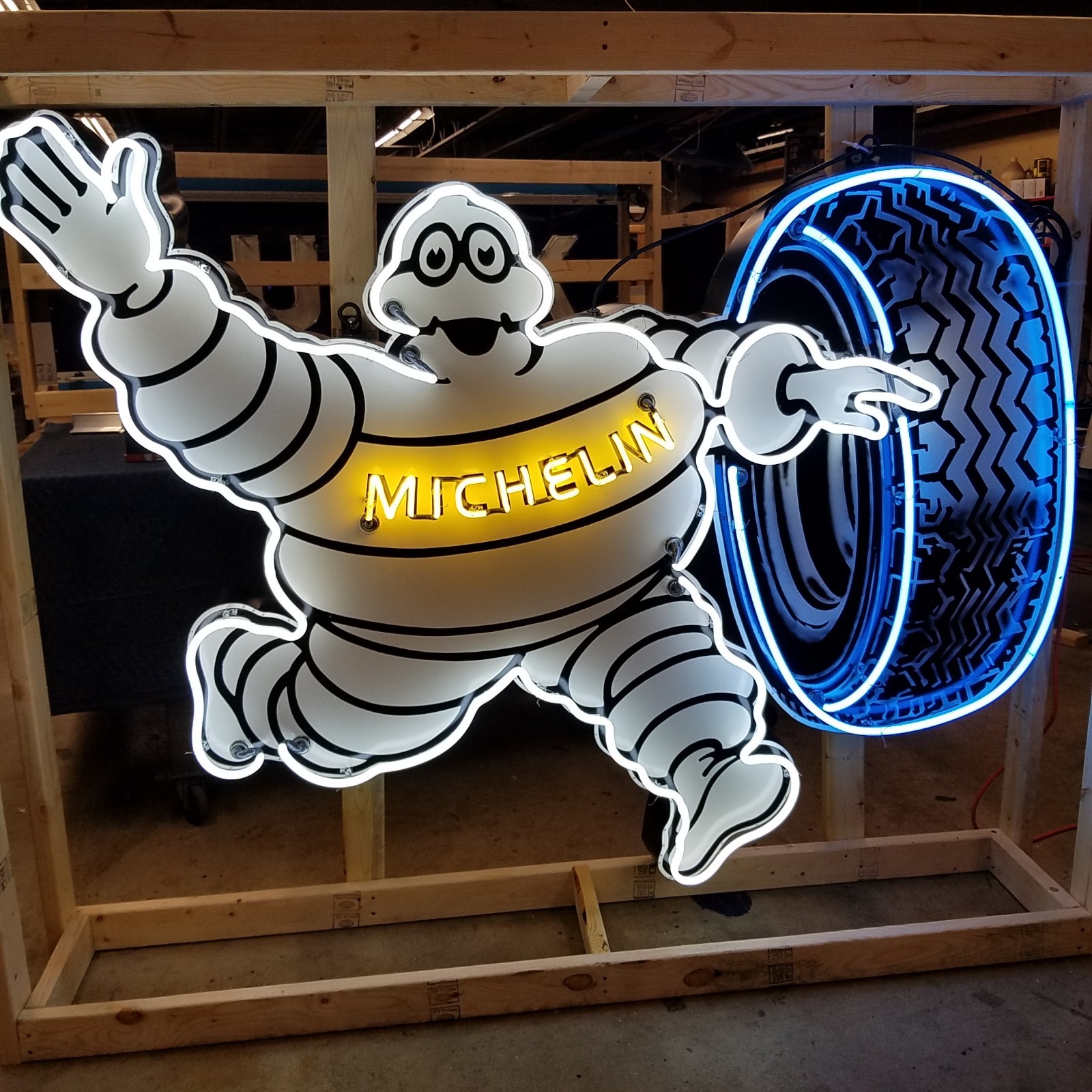 New Michelin Man Porcelain Neon Sign 75 IN W x 60 IN H | eBay