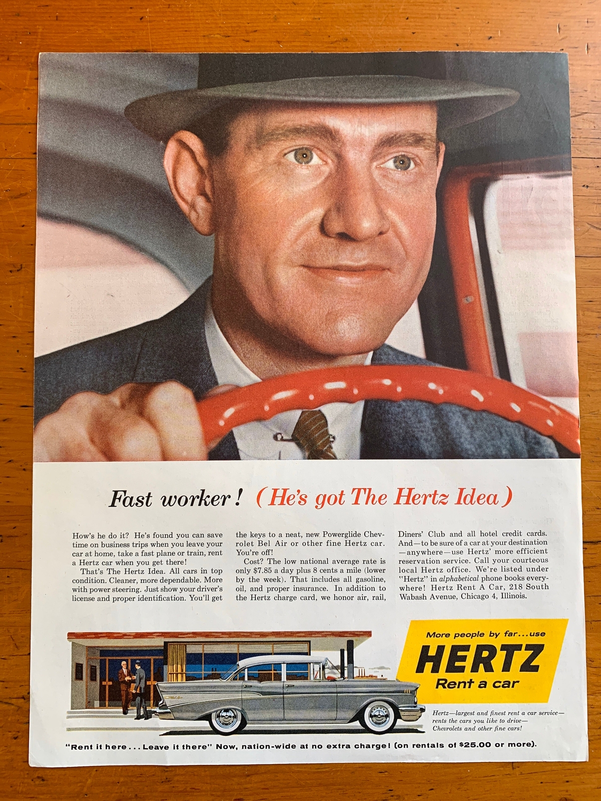 Vintage 1950s Hertz Rent-A-Car Automobile Ad | eBay
