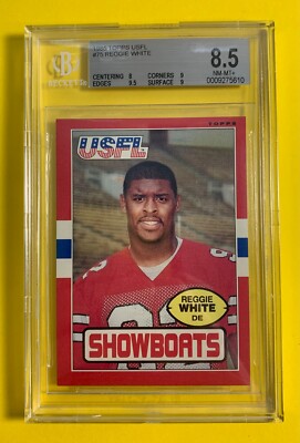 1985 Topps USFL #75 Reggie White Memphis Showboats XRC Pre-Rookie BGS 8 ...