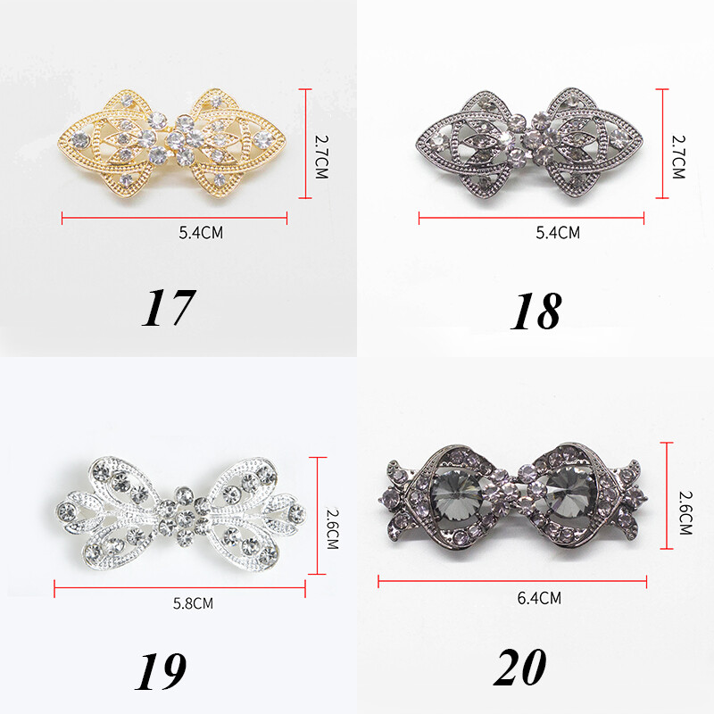1x Lady Shiny Rhinestone Frog Button Cape Shawl Cloak Clasp Collar ...