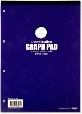 QTY of 3 x A4 Graph Paper Pads 2/10/20mm Squares 80 Sheet Notepads ...