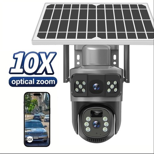 Solar Security Dual Lens Camera Outdoor Home 9MP Wifi Wireless IP Cam ...