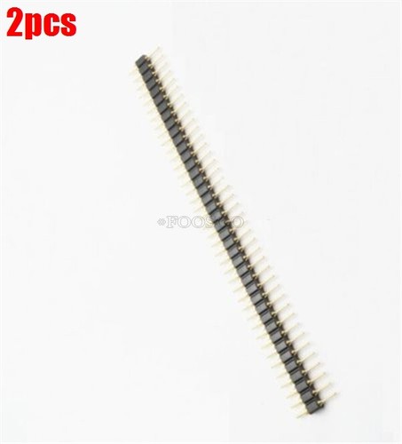 2Pcs Single Row 40Pin 2.54MM Round Male Pin Header Gold Plated Machined ...