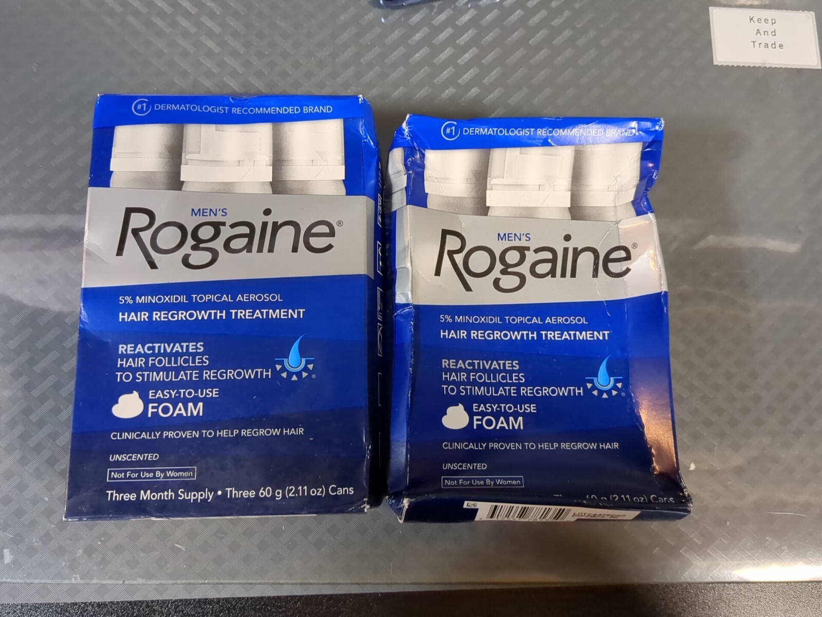 2 Men's Rogaine 5% Minoxidil Hair Regrowth Treatment 3 Months/Ea Foam ...