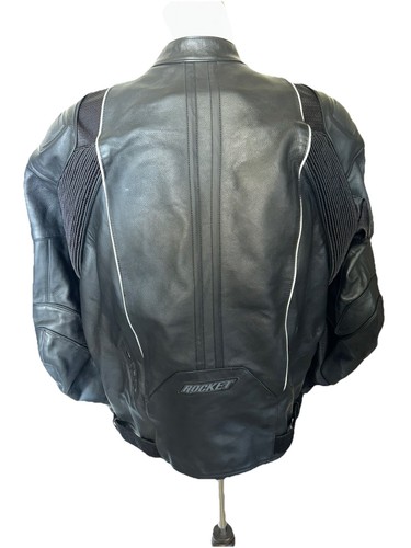 Joe Rocket Motorcycle Jacket Mens 48 Black Genuine Leather Padded ...