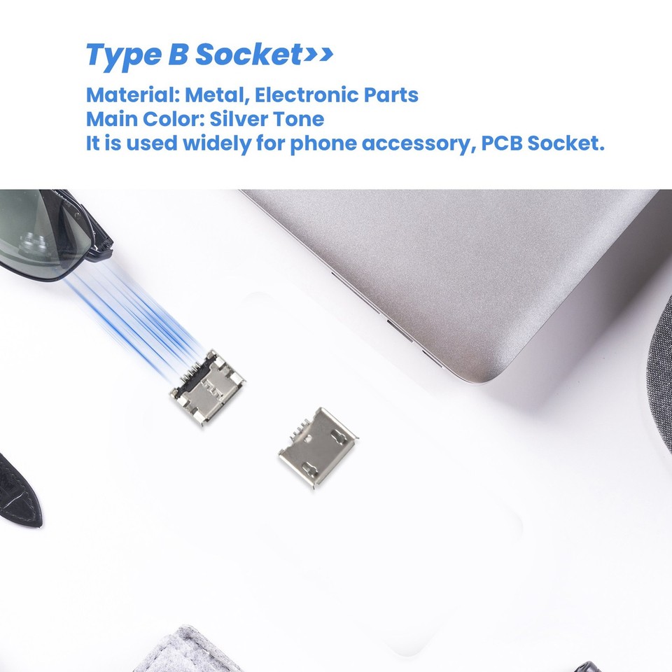 10 Pcs Spare Parts Type B Micro USB Female Jack Connector Port Socket ...