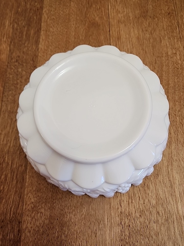 Mid Century Modern Westmoreland Milk Glass Paneled Grape Bon Bon Nut ...