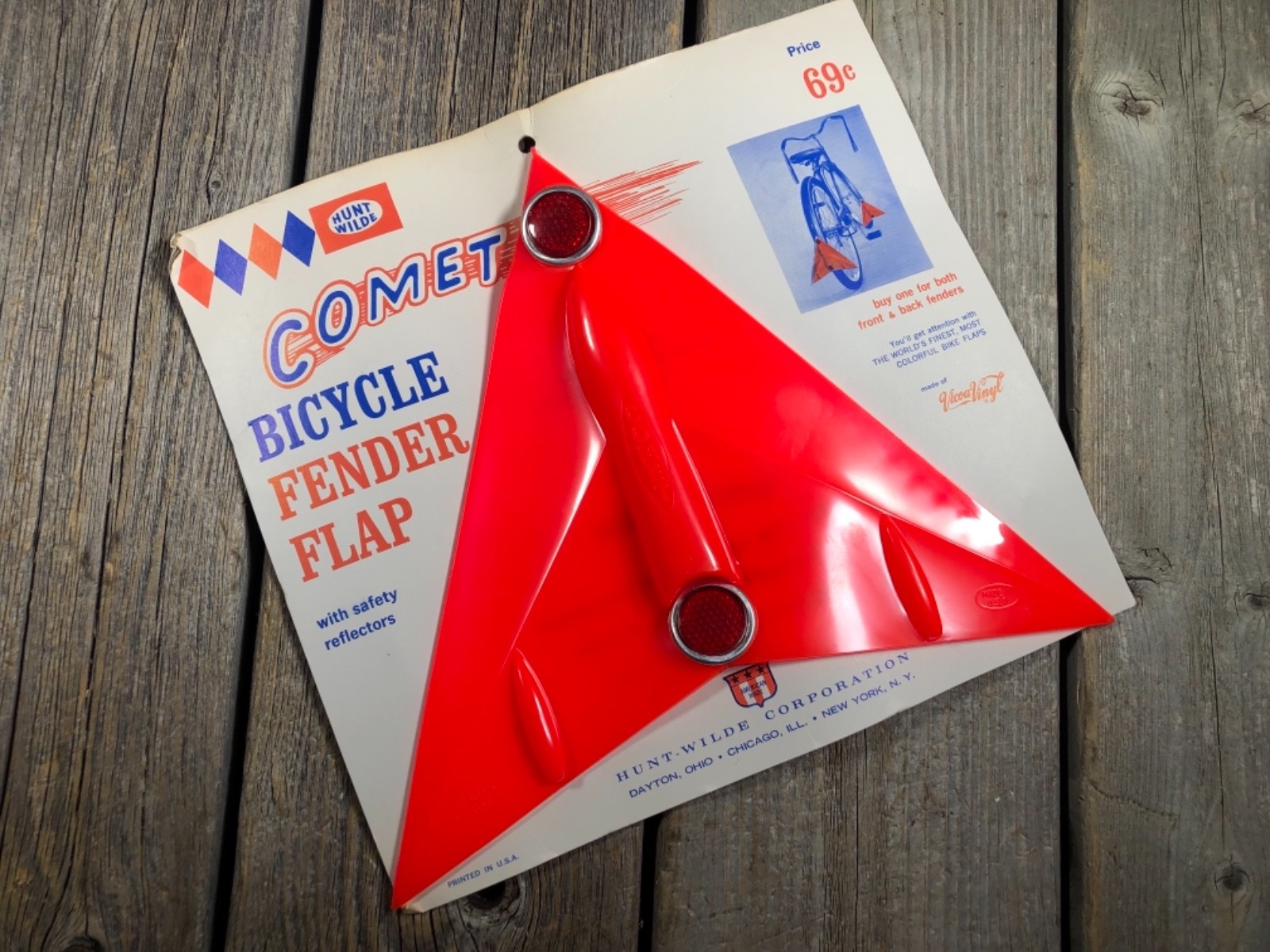 VINTAGE BIKE BICYCLE COMET FENDER MUD FLAP HUNT WILDE MUDFLAP MUD GUARD ...