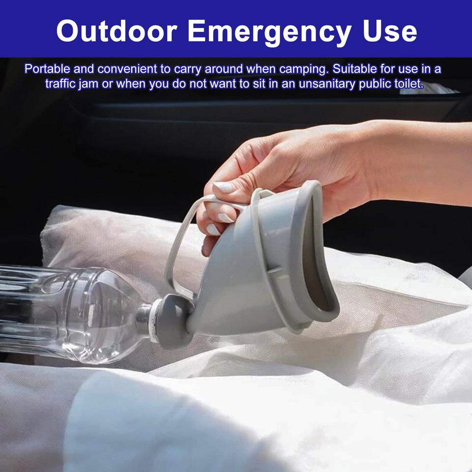 2Pcs Portable Potty Pee Funnel Men Women Emergency Urinal Outdoor ...