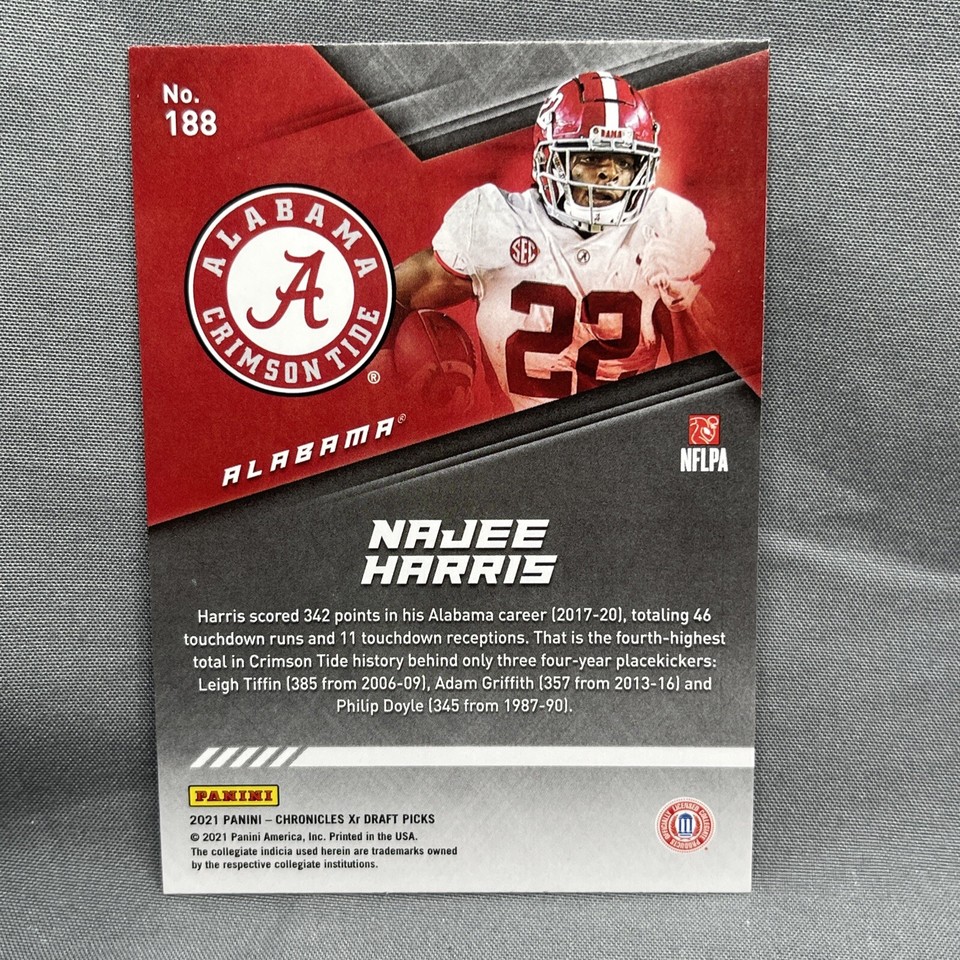 Najee Harris 2021 Panini Chronicles XR Draft Picks #188 Rookie Card ...