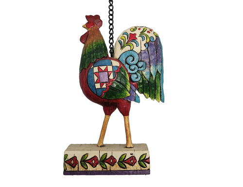 Jim Shore Rooster Chicken Windchime 2005 36" Total Length Outdoor Porch ...