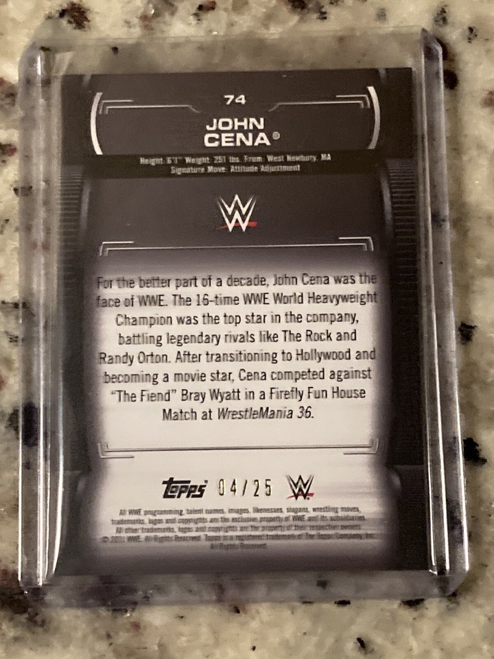 2021 Topps WWE Undisputed John Cena Blue Parallel Base Card 4/25 SP ...