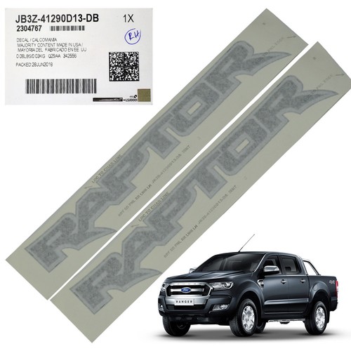 Lh+Rh Sticker RAPTOR Decal Genuine Black Fits Ford Ranger XLT Wildtrak ...