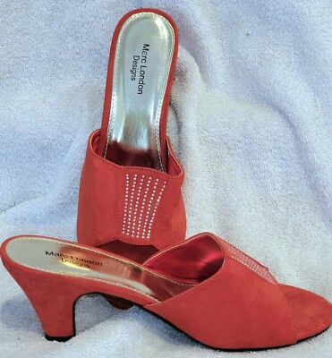 WOW!! LADIES GORGEOUS MARC LONDON SPARKLING SLIP ON SHOES RED WITH ...