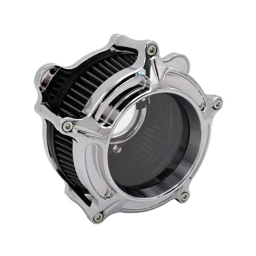 Air Filter See Through Chrome Cleaner Kit Motorcycle Turbine Intake Cnc ...