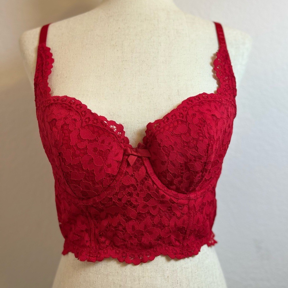 Victoria's Secret Scarlet Lace Bustier Size 36C - Gem
