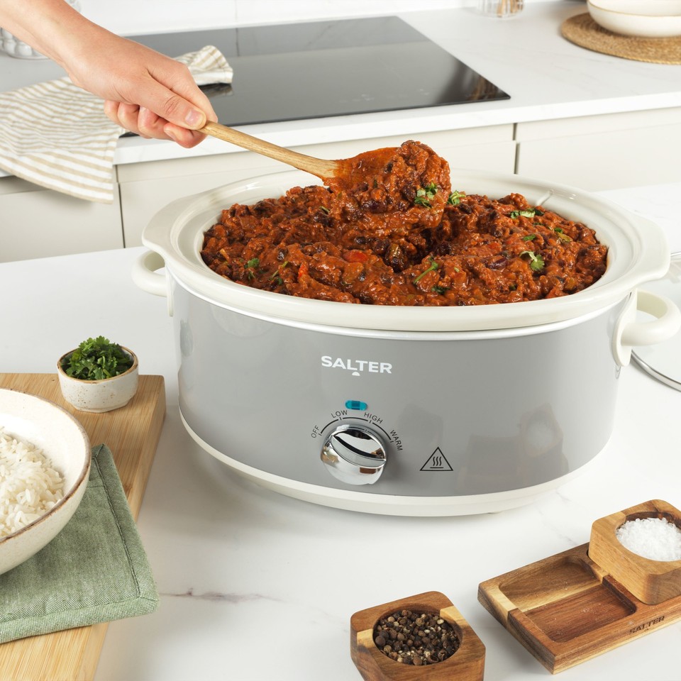 Salter Retro 6.5L Slow Cooker 3 Heat Settings/Keep Warm for Family ...