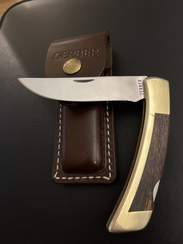 ⚡️NrMint Vintage GERBER USA 🇺🇸 Brass Lockback Pocket Knife W/Factory ...