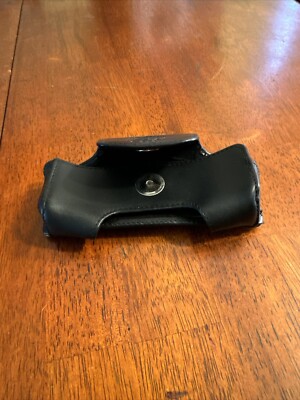 Black Leather Pager Belt Clip With Lion Emblem. Velvet Inside. | eBay